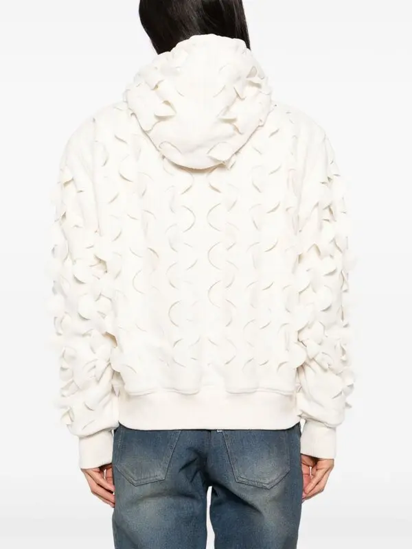 JUNTAE KIM Laser-slashed Fleece Hoodie