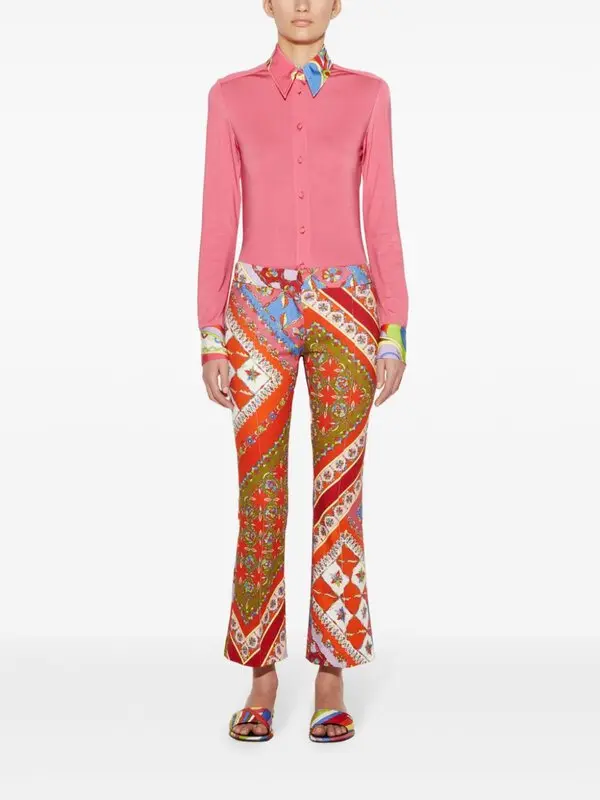 Emilio Pucci Festa-print Flared Trousers