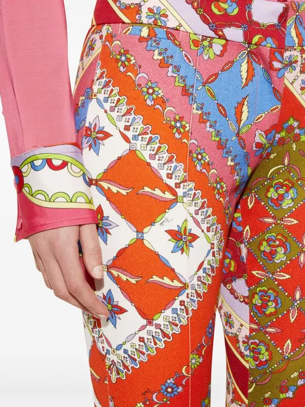 Emilio Pucci Festa-print Flared Trousers