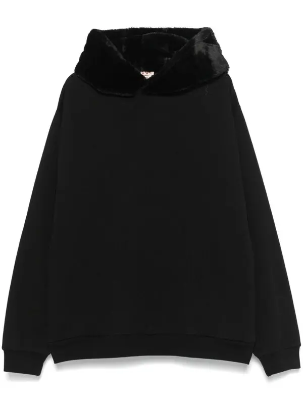 Marni Fur-hood Sweatshirt - Black