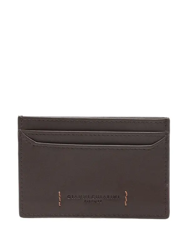 GIANNI CHIARINI Leather Card Holder - Brown