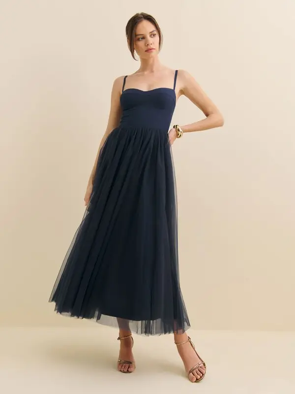 REFORMATION Esmarie Dress - Navy