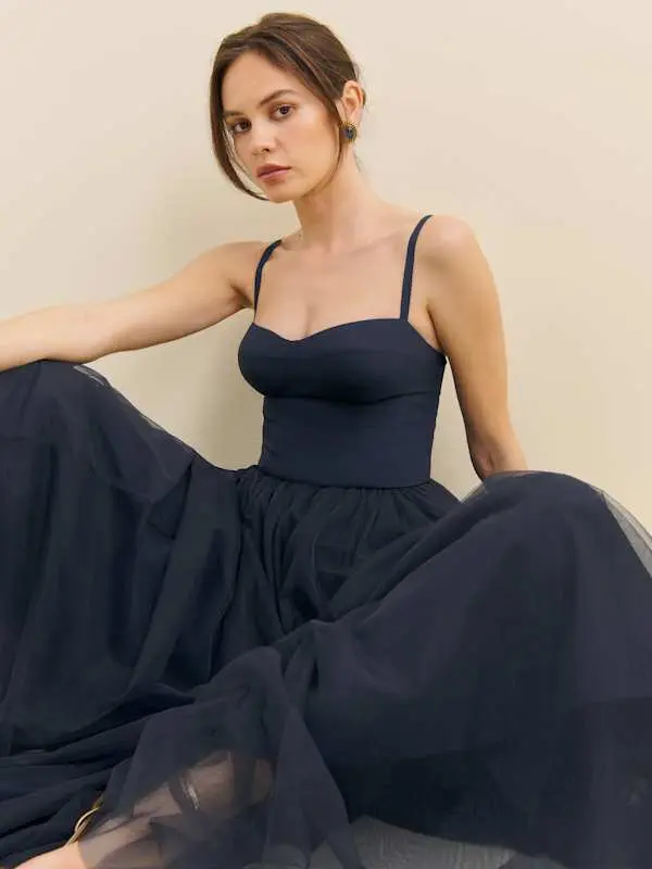 REFORMATION Esmarie Dress - Navy