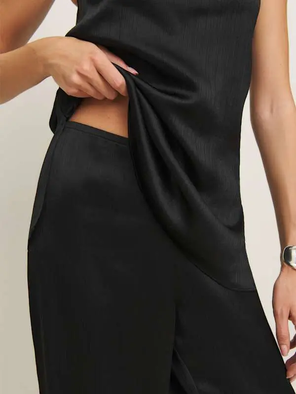 REFORMATION Alleia Satin Two Piece Crinkle