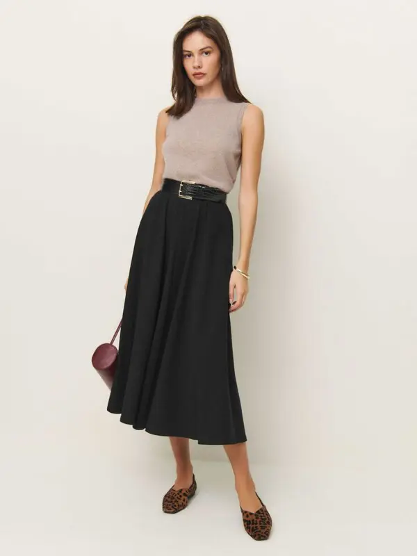 REFORMATION Esti Knit Maxi Skirt - Black