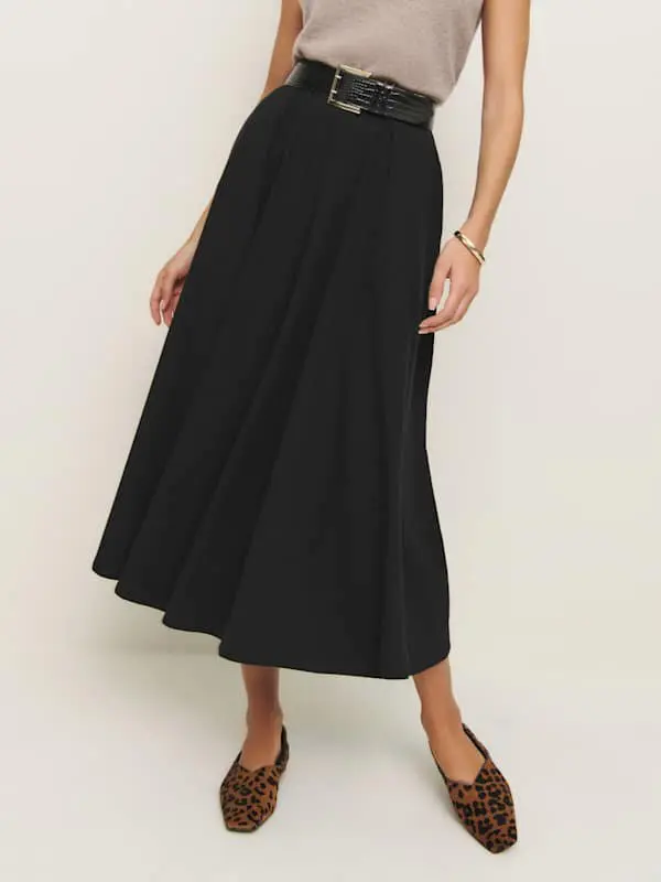 REFORMATION Esti Knit Maxi Skirt - Black