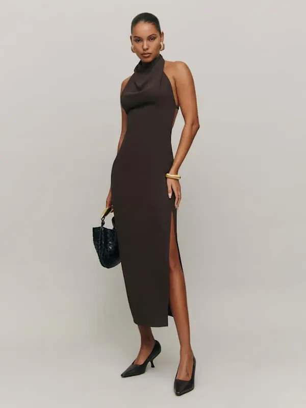 Reformation Helia Midi Dress In Mole - 50% Off | Editorialist