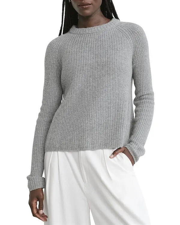Jenni Kayne Fisherman Cashmere Crewneck Sweater - Heather Grey