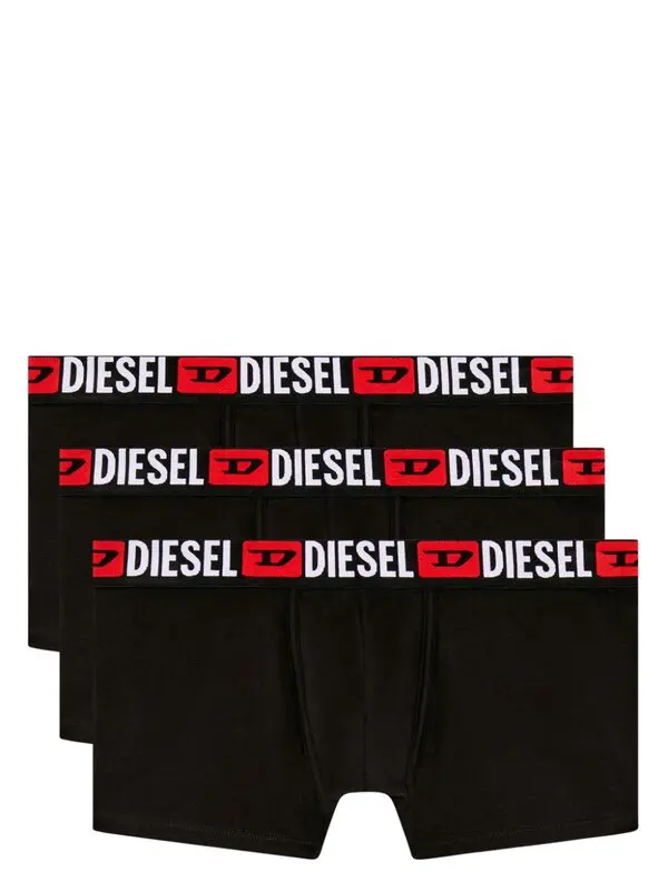 DIESEL® Logo-waistband Boxer Briefs - Black