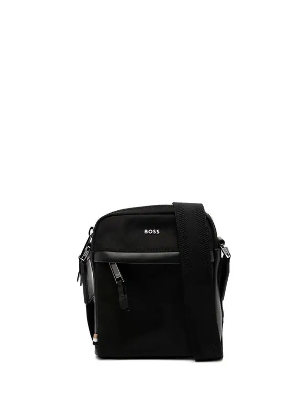 BOSS Logo-embossed Messenger Bag - Black