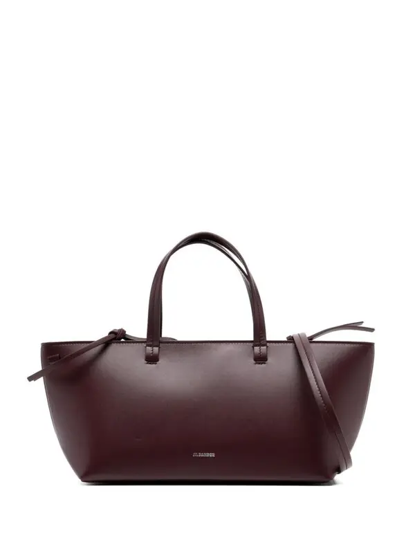 JIL SANDER Leather Logo Tote Bag