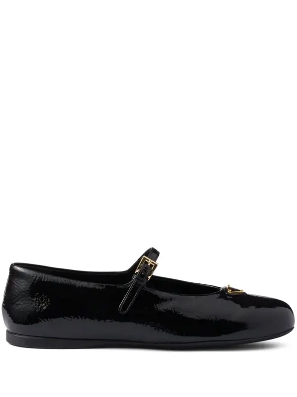 Prada Leather Ballet Flats - Black