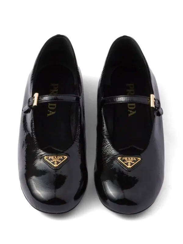 Prada Leather Ballet Flats - Black