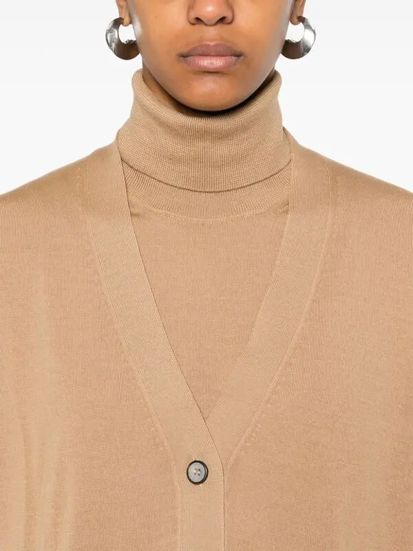 BLANCA VITA Fine-knit Vest And Cardigan Set - Brown