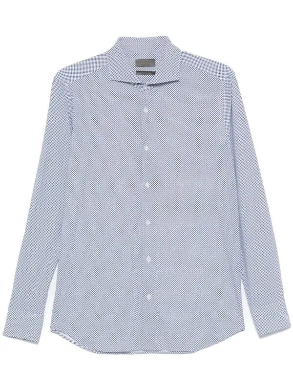 DELL'OGLIO Geometric-print Shirt - Blue