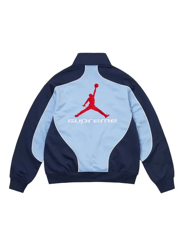 Supreme X Jordan Tricot Track Jacket - Blue | Editorialist