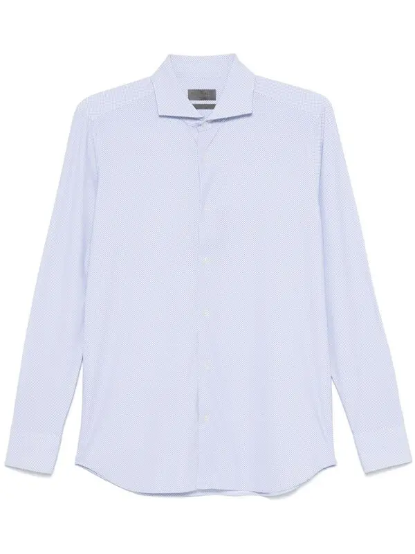 DELL'OGLIO Geometric-print Shirt - Blue