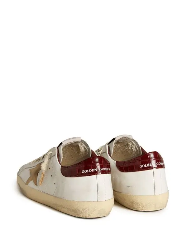 GOLDEN GOOSE Super-star Sneakers With Suede Star And Croc-print Leather Heel Tab