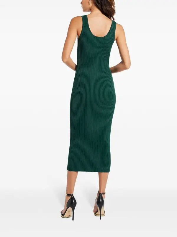Michael Kors Ribbed Dress In Green - 76% Off | Editorialist