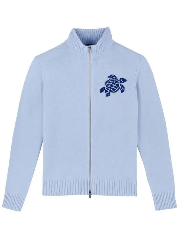 Vilebrequin Wool Cashmere Full Zip Sweater - Blue
