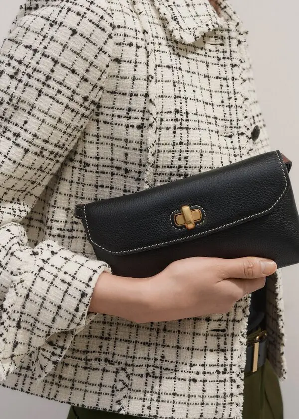 ME+EM Leather Pouch With Turn Lock Fastening