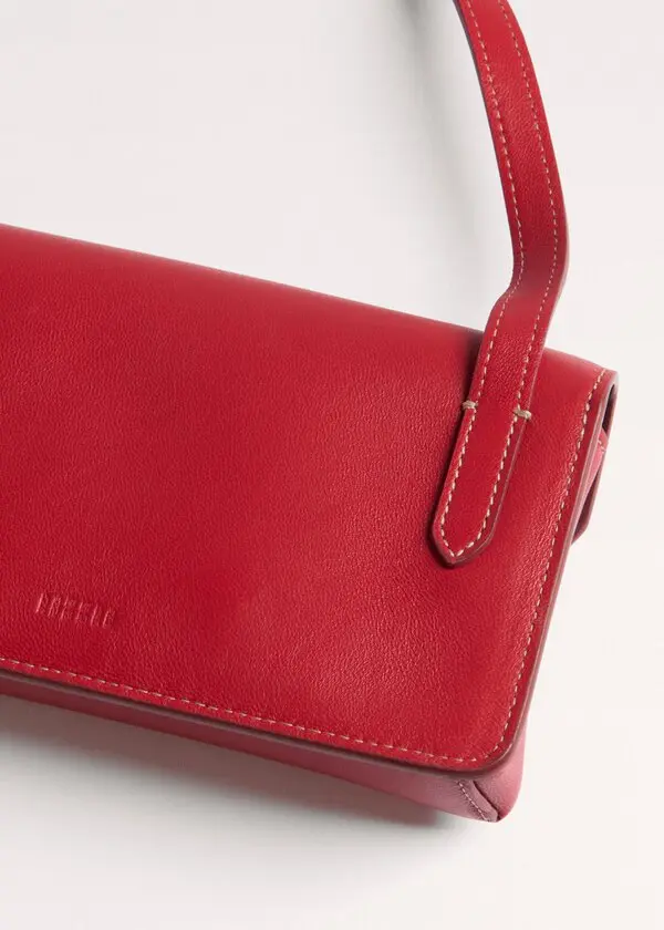 ME+EM Leather Pouch With Turn Lock Fastening - Red