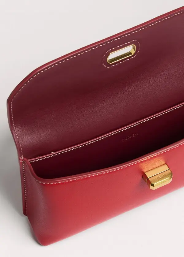 ME+EM Leather Pouch With Turn Lock Fastening - Red