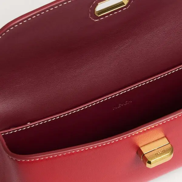 ME+EM Leather Pouch With Turn Lock Fastening - Red