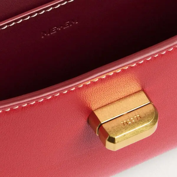 ME+EM Leather Pouch With Turn Lock Fastening - Red