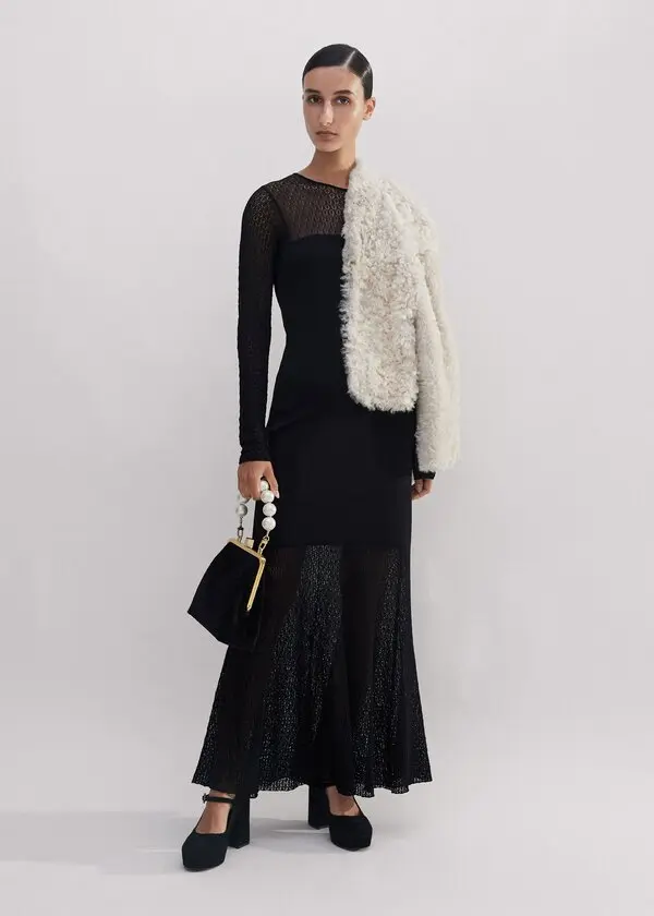 lace stitching black dress A DIY Lace Little Black Dress for the Holidays
