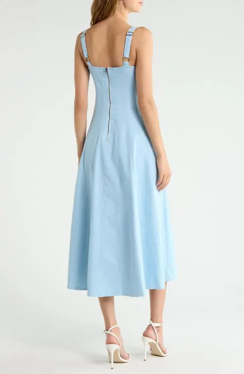 PETAL & PUP Una Fit & Flare Midi Dress - Blue