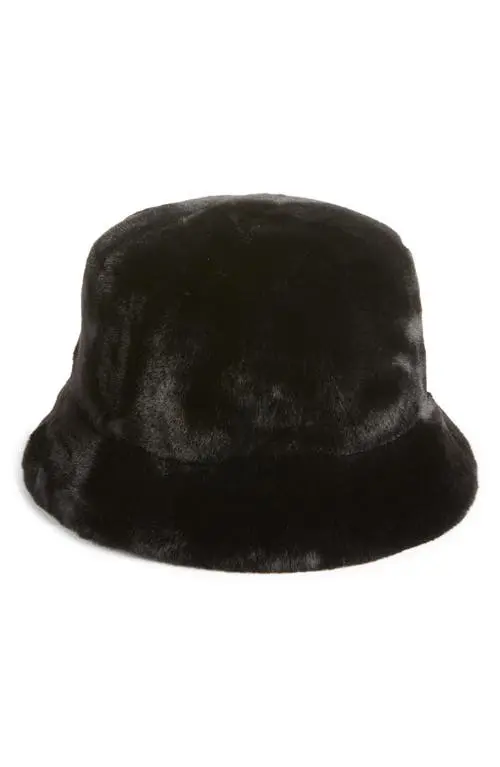 Apparis Amara Pluche Faux Fur Bucket Hat - Noir