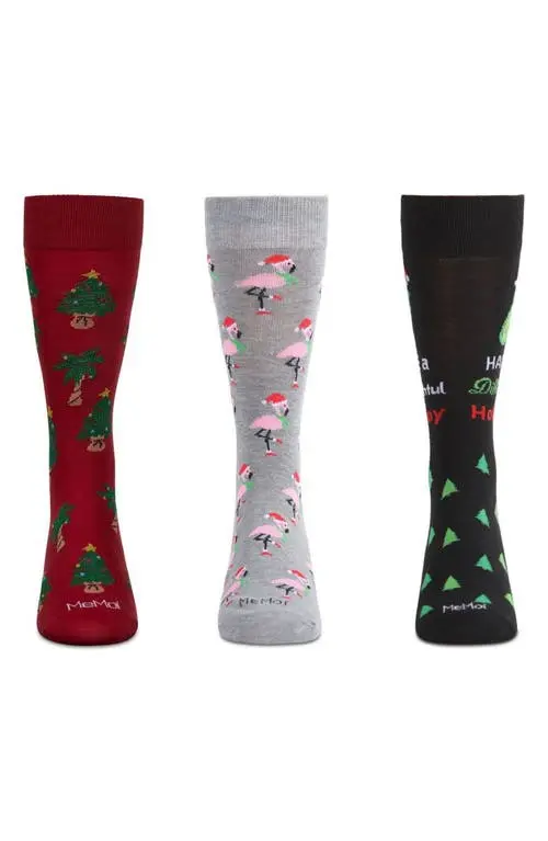 MEMOI Assorted 3-pack Christmas Socks - Black