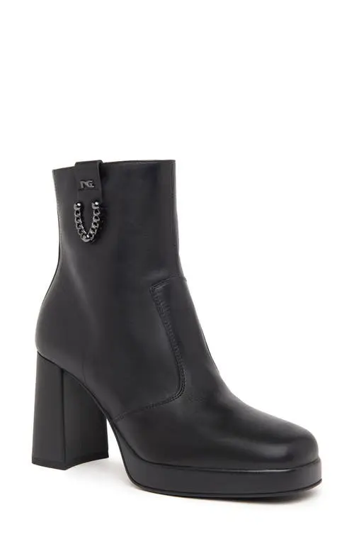 NEROGIARDINI Chain Platform Bootie - Black