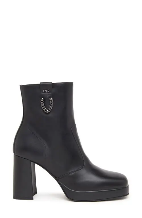 NEROGIARDINI Chain Platform Bootie - Black