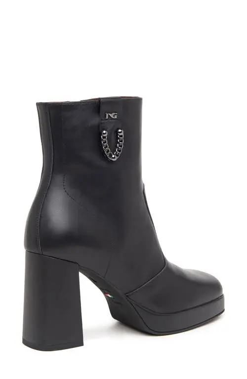 NEROGIARDINI Chain Platform Bootie - Black