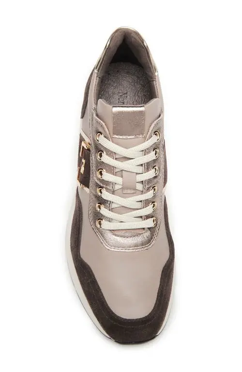 NEROGIARDINI Logo Strap Wedge Sneakers - Brown