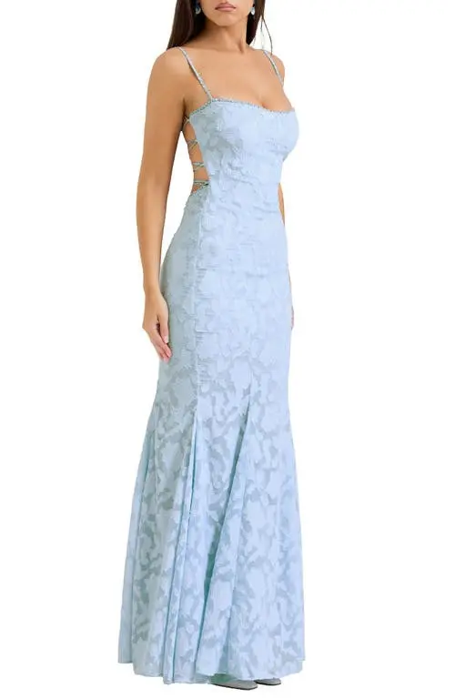 House Of Cb Joan-b Floral Jacquard Dress - Skyride