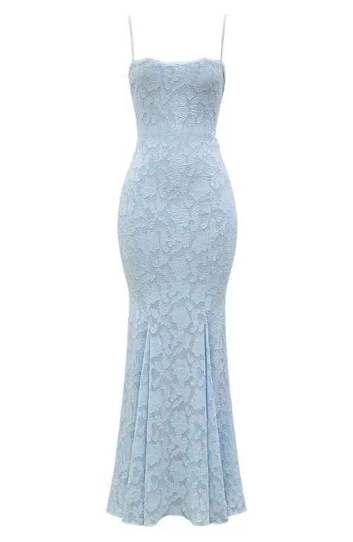 House Of Cb Joan-b Floral Jacquard Dress - Skyride