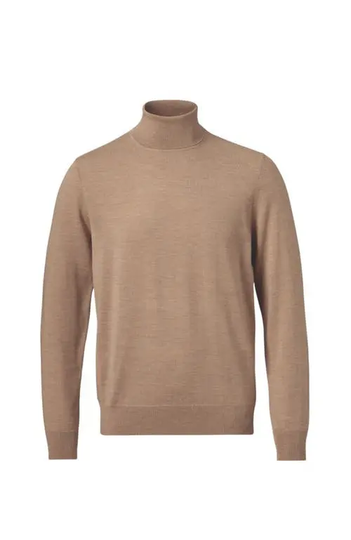 CHARLES TYRWHITT Merino Roll Neck Sweater - Oatmeal