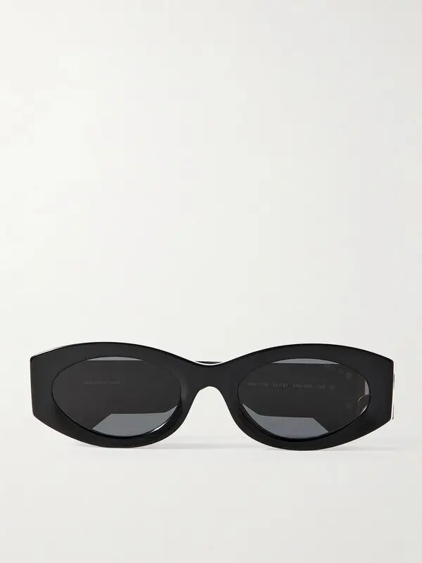 Miu Miu Glimpse Oval-frame Sunglasses - Black