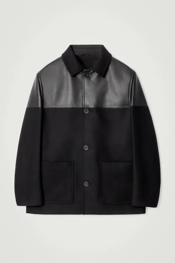 Cos Leather-paneled Donkey Jacket