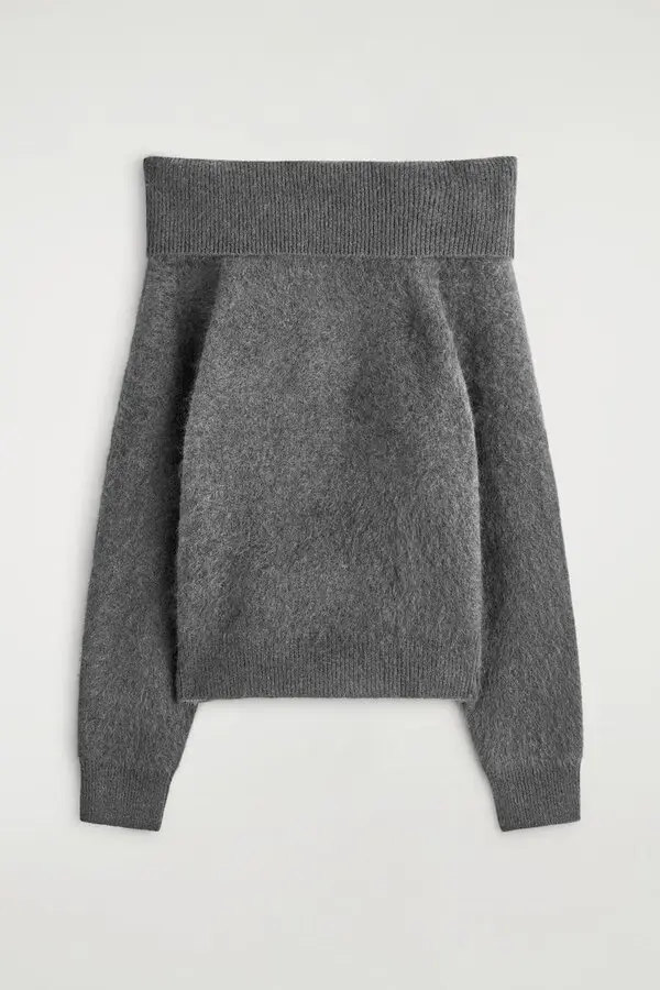Cos Off-the-shoulder Merino Wool Sweater