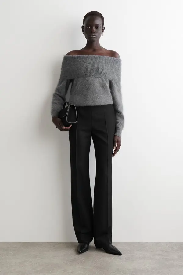 Cos Off-the-shoulder Merino Wool Sweater