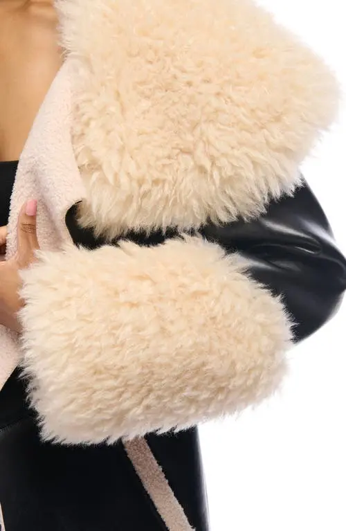 AZALEA WANG Faux Fur Trim Trench Coat
