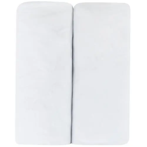 ZZDNU CRIB SHEET SET Baby Fitted Crib Sheet Set 2 Pack - Solid White