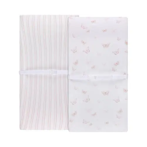 ZZDNU CHANGING PAD COVER Baby Changing Pad Covercradle Sheet 2 Pack - Butterfly & Stripe
