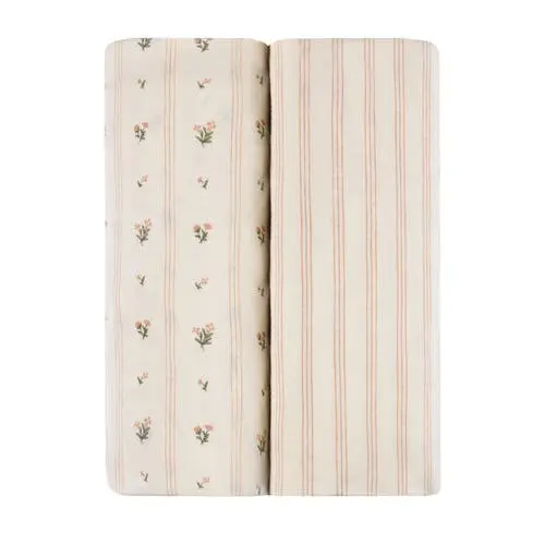 ZZDNU CHANGING PAD COVER Baby Changing Pad Covercradle Sheet 2 Pack - Linear Floral