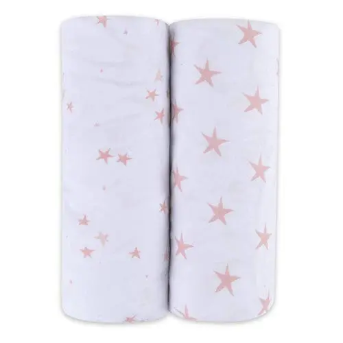 ZZDNU CHANGING PAD COVER Baby Changing Pad Covercradle Sheet 2 Pack - Mauve Pink Stars