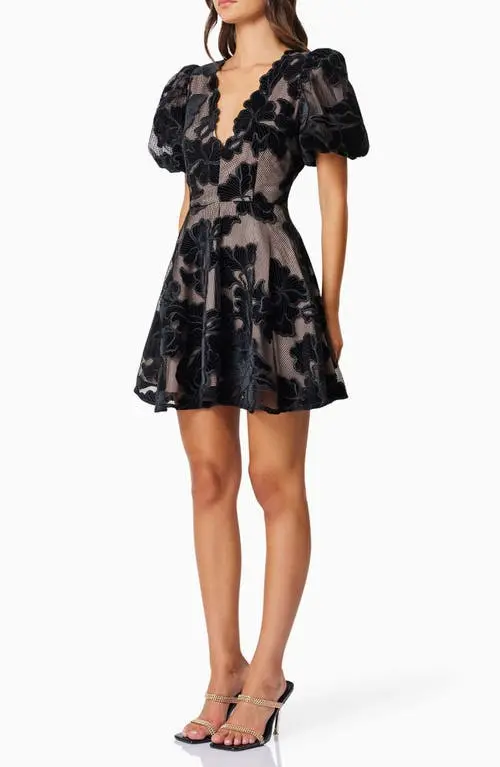 Buy ELLIATT Zara Flower Appliqu Mini Dress - Black At 50% Off |  Editorialist